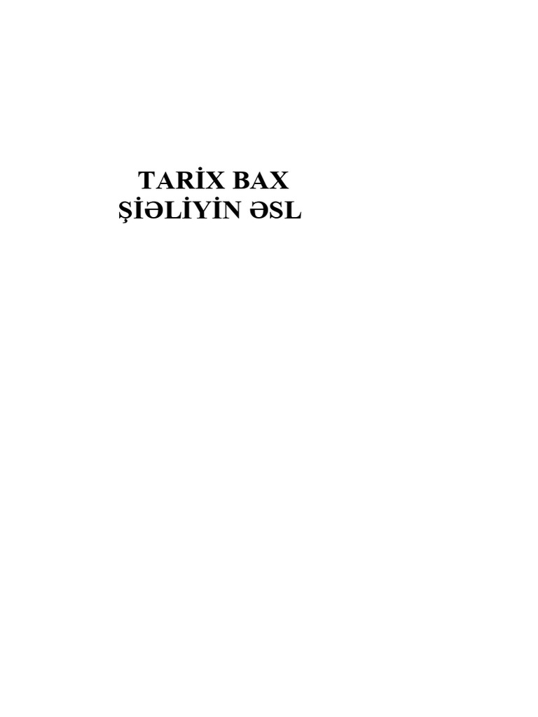 Tarix Baxımından Şiəliyin ƏSL Olması | PDF