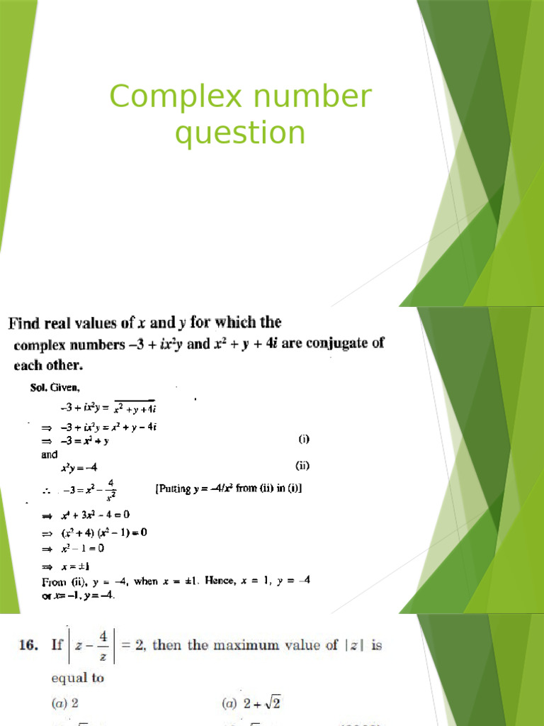 Complex Number Question | PDF