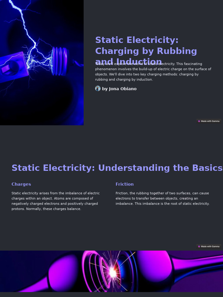 Static Electricity Charging by Rubbing and Induction | PDF | Electric ...