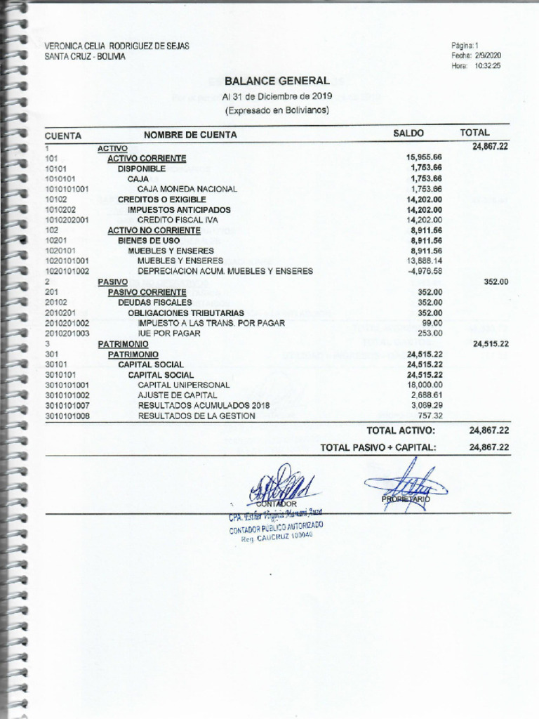 Eeff Gestion 2019 R20deagosto | PDF | Contabilidad | Impuestos
