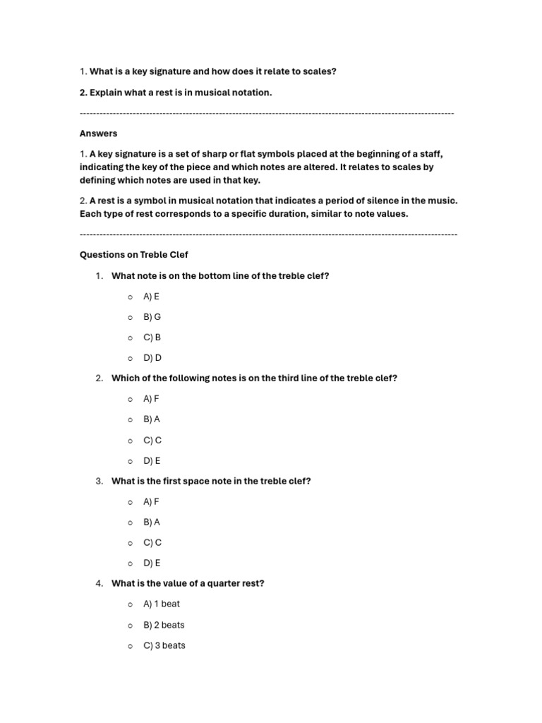 Questions and Answers | PDF | Pitch (Music) | Musical Compositions