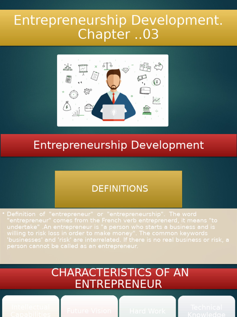 Chapter 03 - Entrepreneurship Development | PDF | Entrepreneurship ...