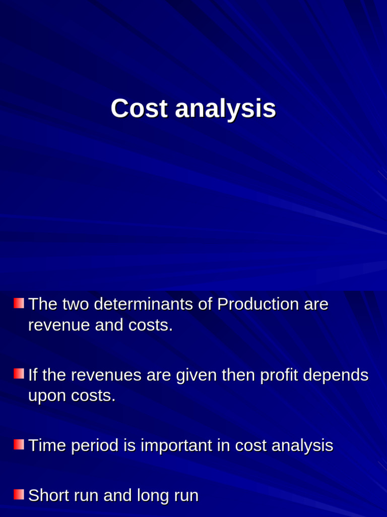 Cost Analysis | PDF
