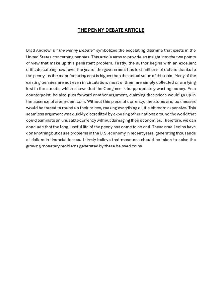 penny debate | PDF