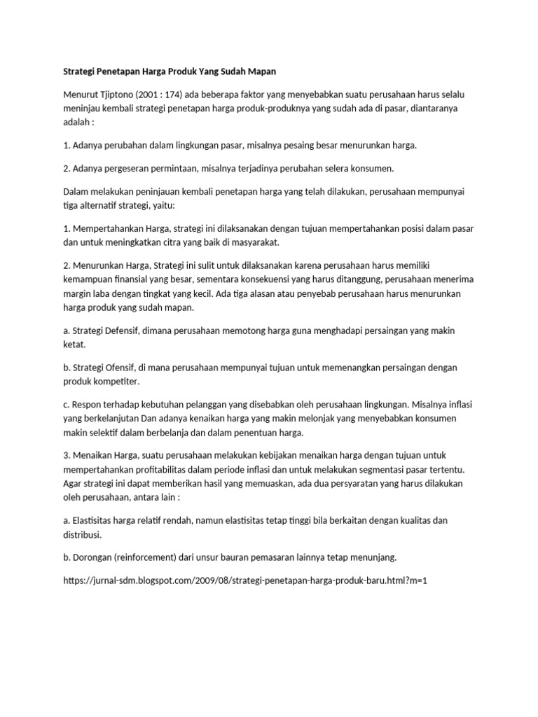Strategi Produk Yang Sudah Mapan | PDF
