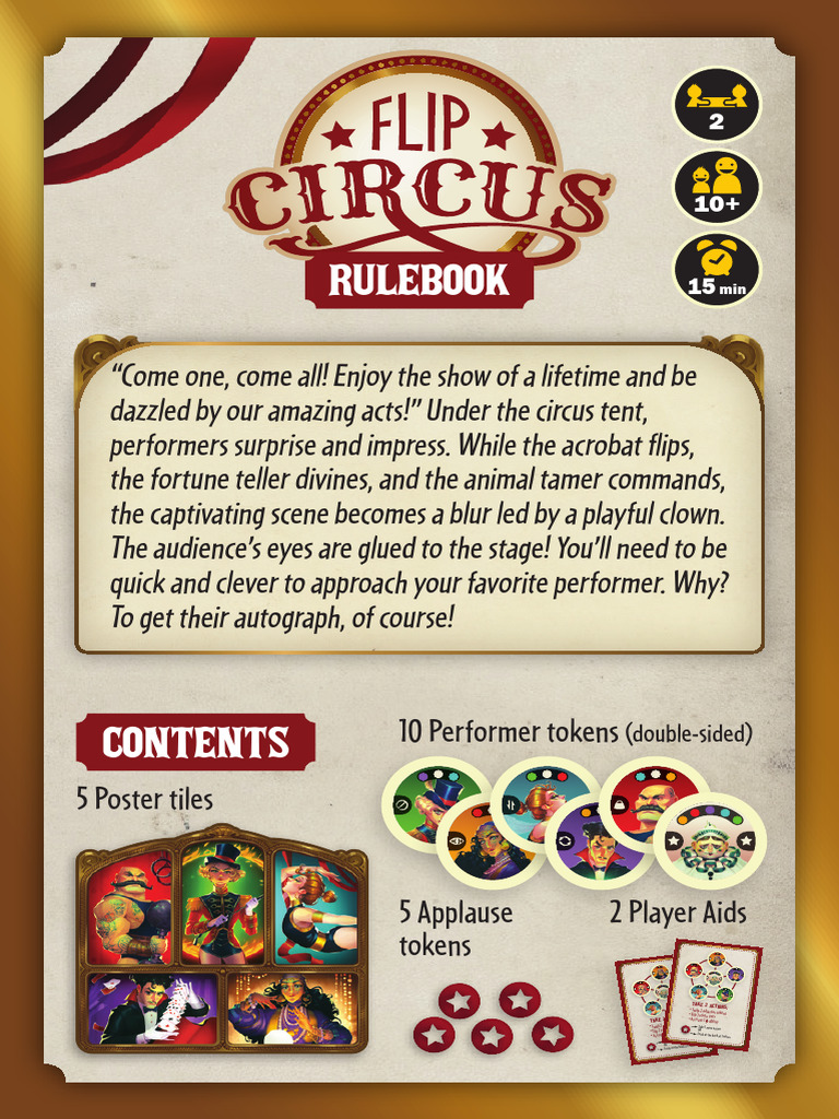 Circus Memory Game Rulebook | PDF