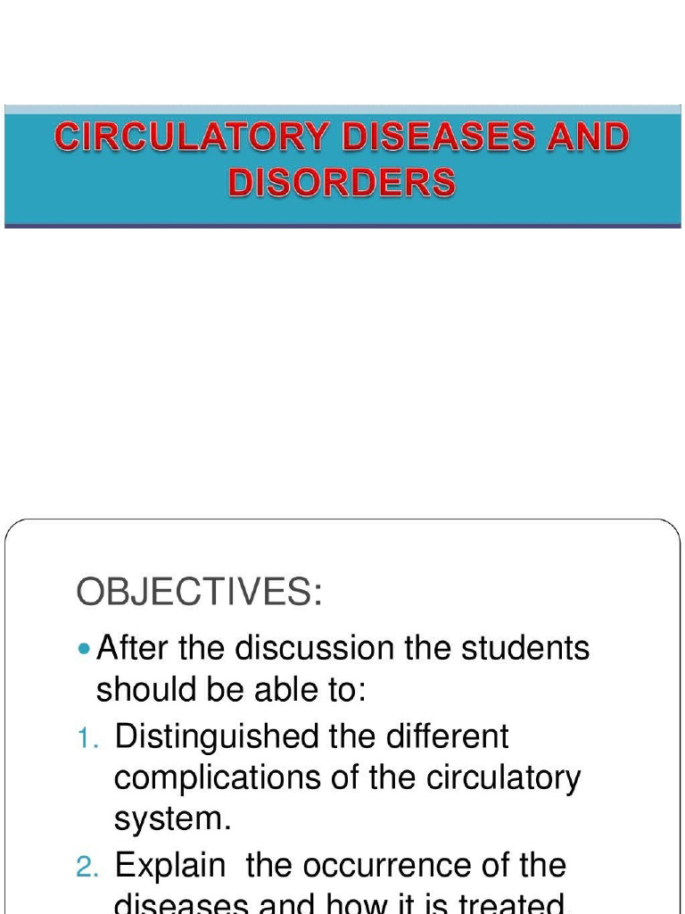 Circulatory Diseases and Disorders | PDF