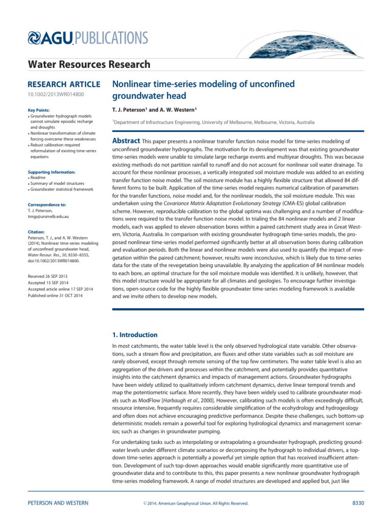 Peterson 2014 | PDF | Time Series | Surface Runoff