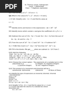 Grade 8 Algebraic Expressions Practice | PDF | Variable (Mathematics ...