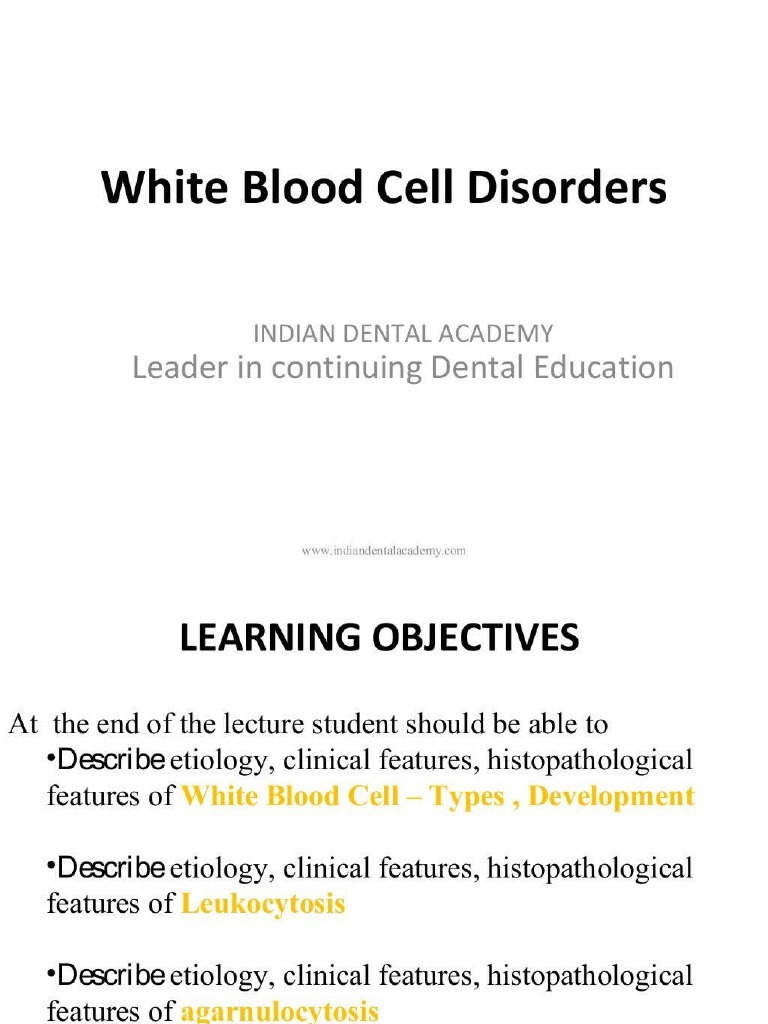WBC Disorders 1 Oral Surgery Courses | PDF