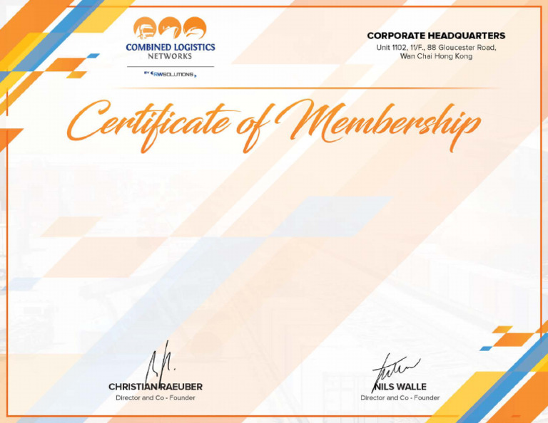 2024-2025 CLN MEMBERSHIP CERTIFICATE - GEETA SHIPPING AND CLEARING SERVICES PRIVATE LTD | PDF
