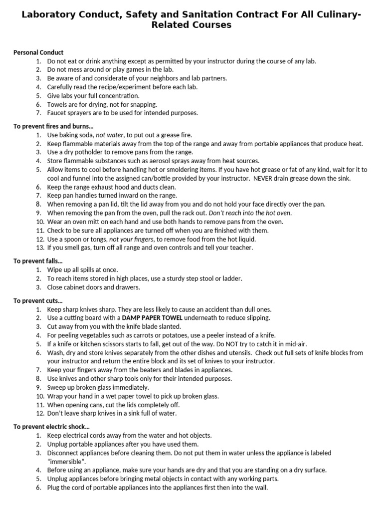 Laboratory Safety and Sanitation | PDF | Knife