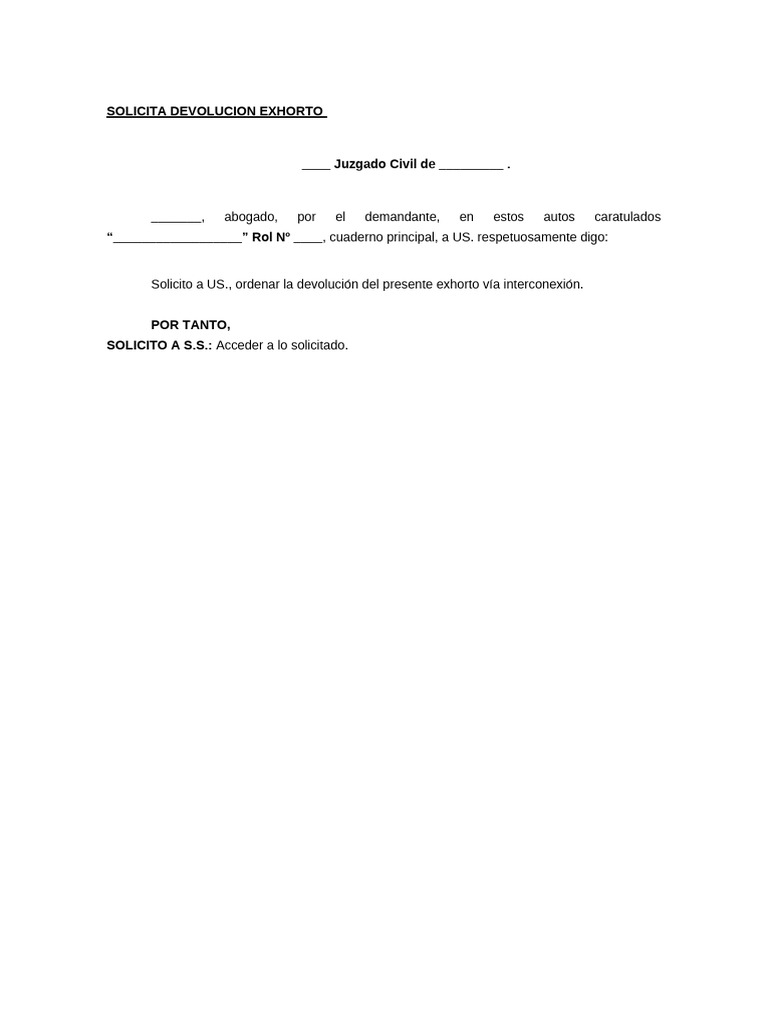Devolucion Exhorto | PDF