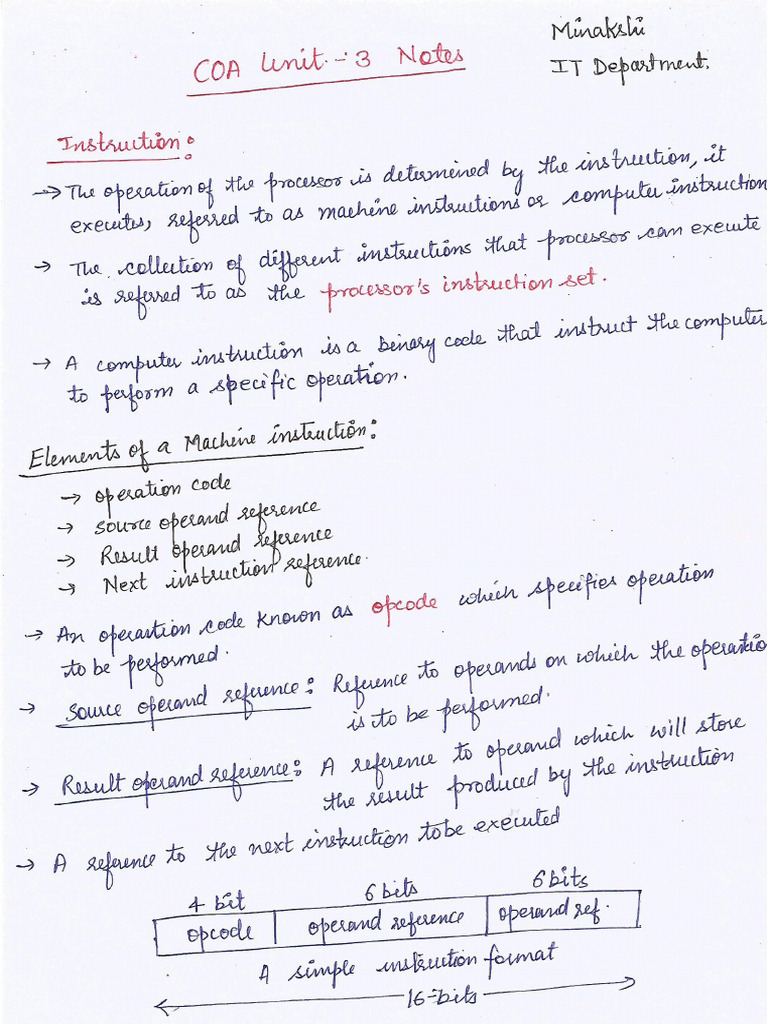 COA Unit 3 Notes | PDF