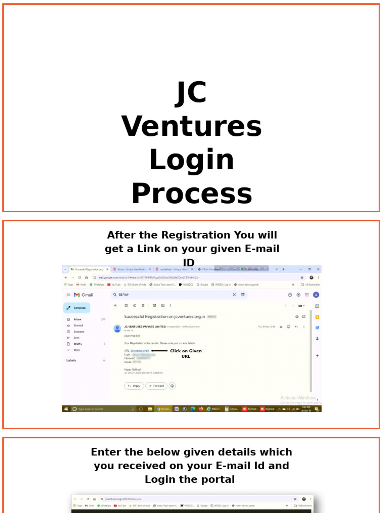 JC Ventures Login Process | PDF