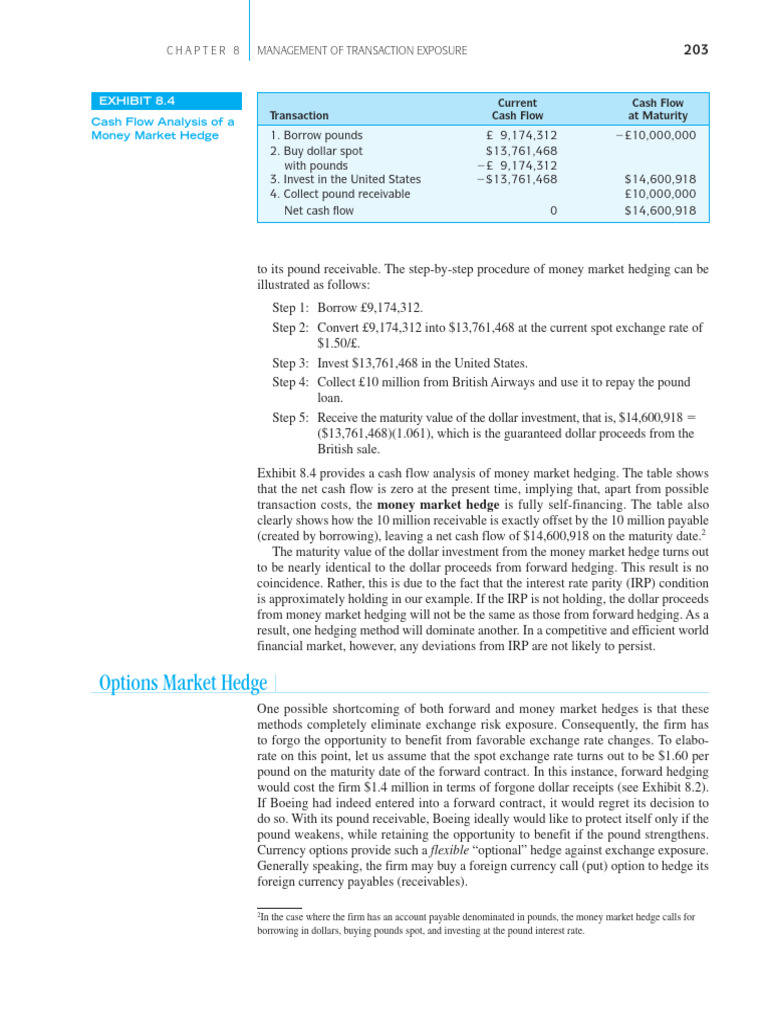 Options Market Hedge | PDF | Hedge (Finance) | Exchange Rate