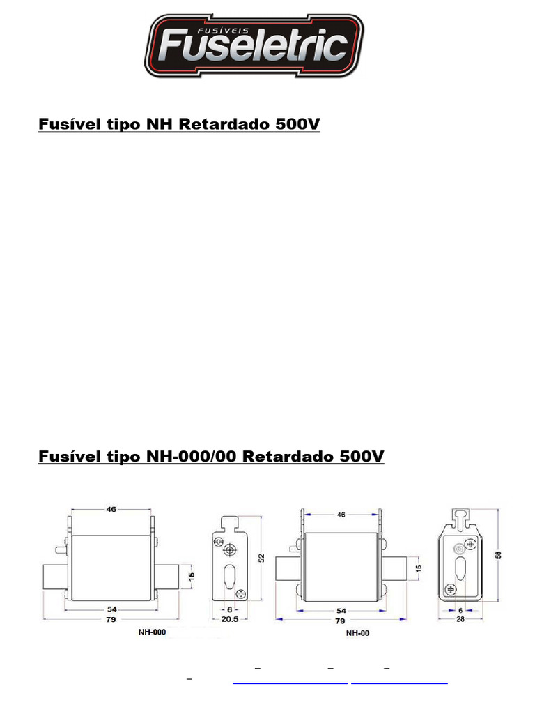 Catalogo Fusíveis Retardado 500V | PDF | Fusível (elétrico) | Engenharia de Energia