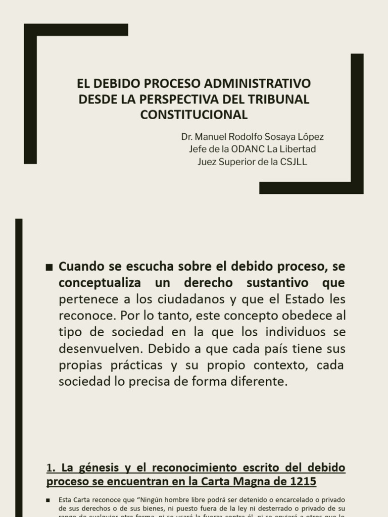 El Debido Proceso Administrativo Desde La Perspectiva Constitucional ...