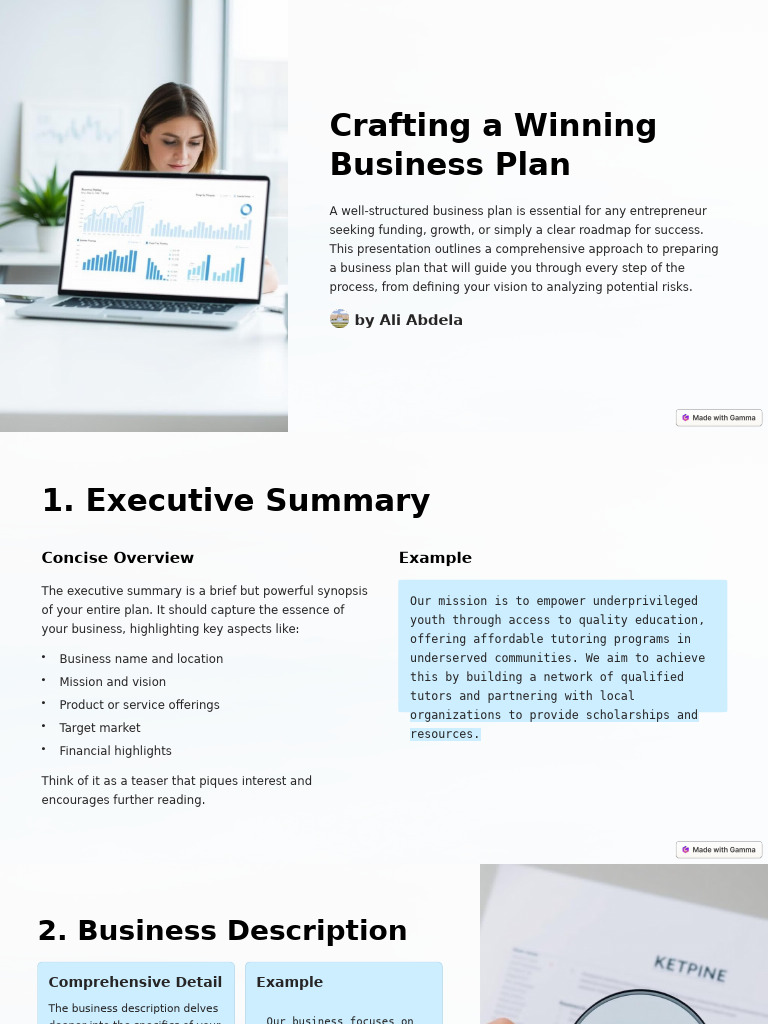 Crafting A Winning Business Plan | PDF | Marketing | Risk