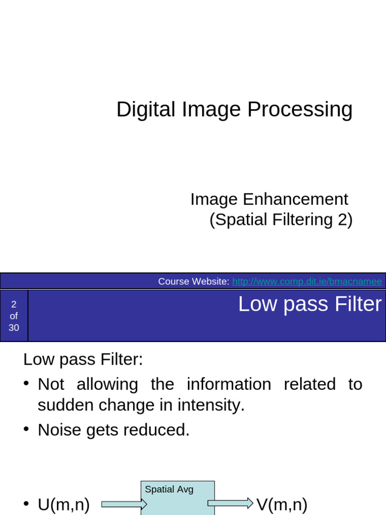 Digital Image Processing Filters Guide | PDF | Filter (Signal ...