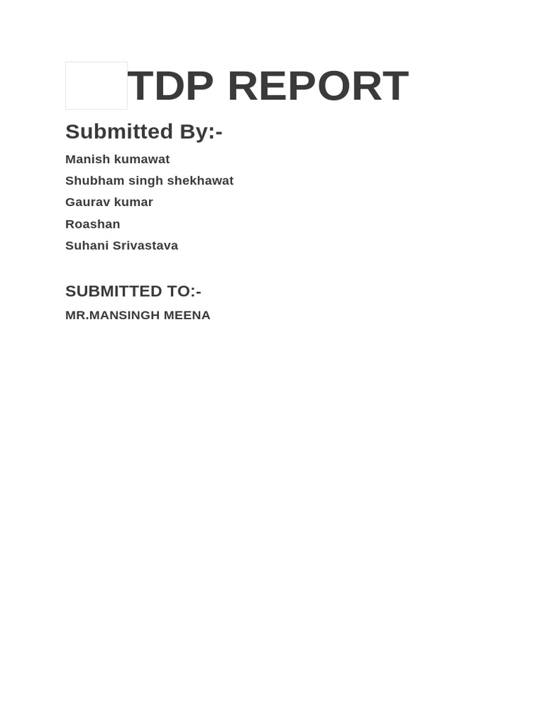 TDP REPORT | PDF | Hybrid Vehicle | Electric Vehicle