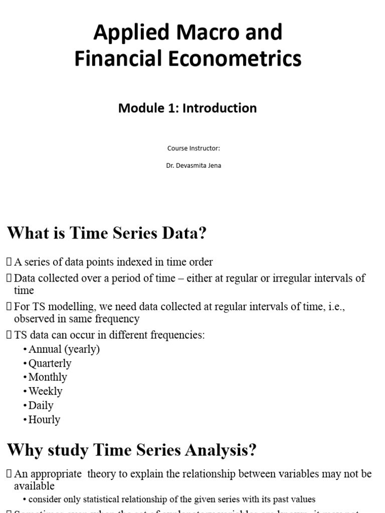 AMFE Module 1.pptx | PDF | Stationary Process | Time Series