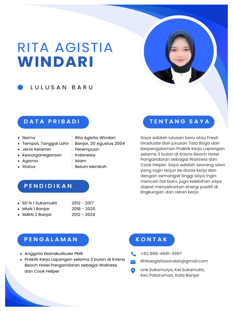 Cv Lamaran Kerja Rita Agistia Windari.pdf_20250102_234131_0000 | PDF