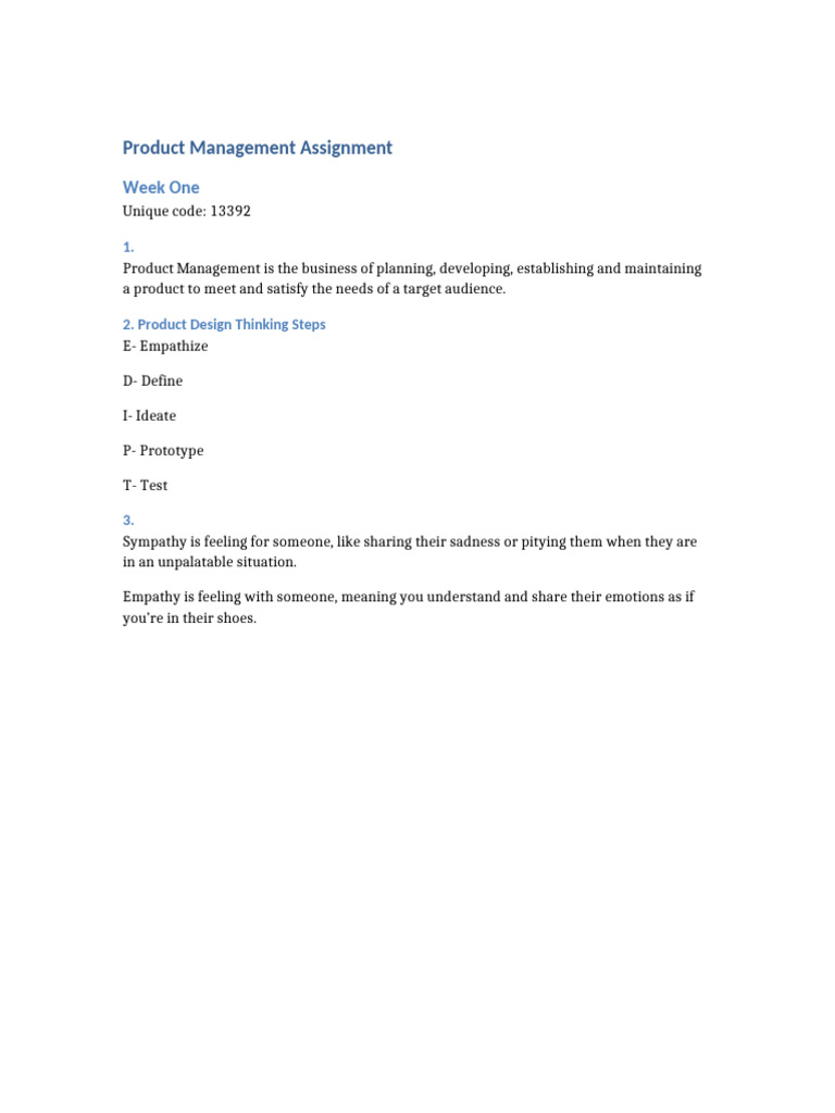 Product Management Assignment | PDF