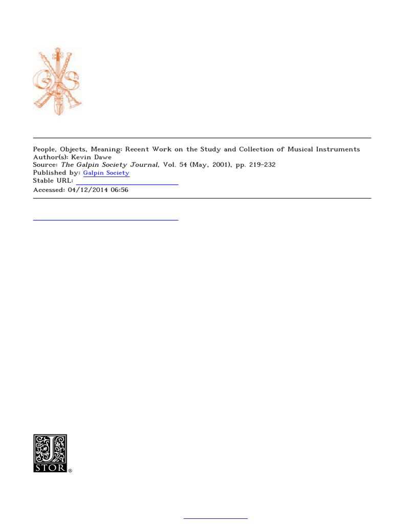Objects, Meaning Musical Instruments | PDF | Museum | Musical Instruments