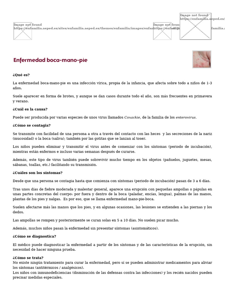 Enfermedad mano-pie-boca en niños | PDF | Virus | Infección