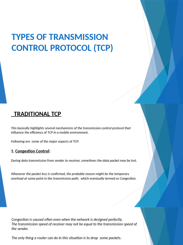 TypesofTCP-1 | PDF | Transmission Control Protocol | Network Congestion
