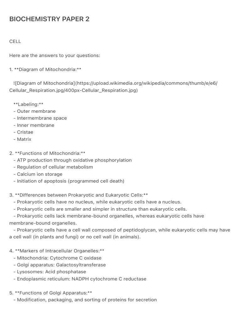 Biochemistry Paper 2 | PDF | Cholesterol | Lipoprotein