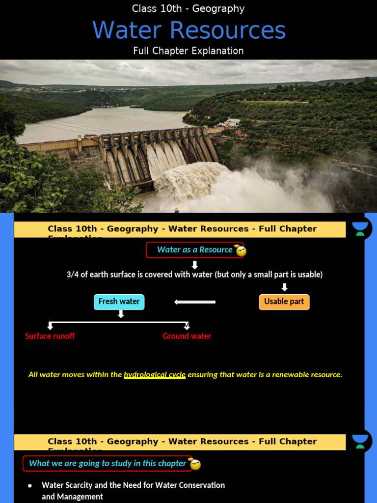 Water Resources Full Chapter Explanation | PDF | Water Scarcity | Dam