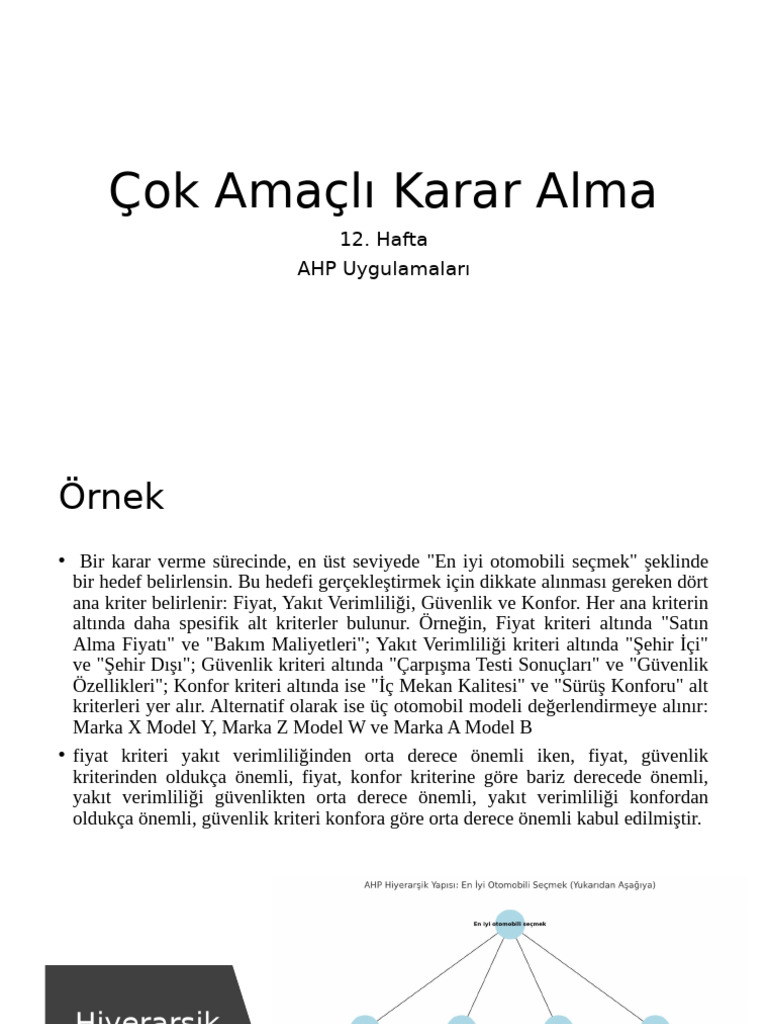 Cok Amacli Karar Alma 12 Hafta | PDF
