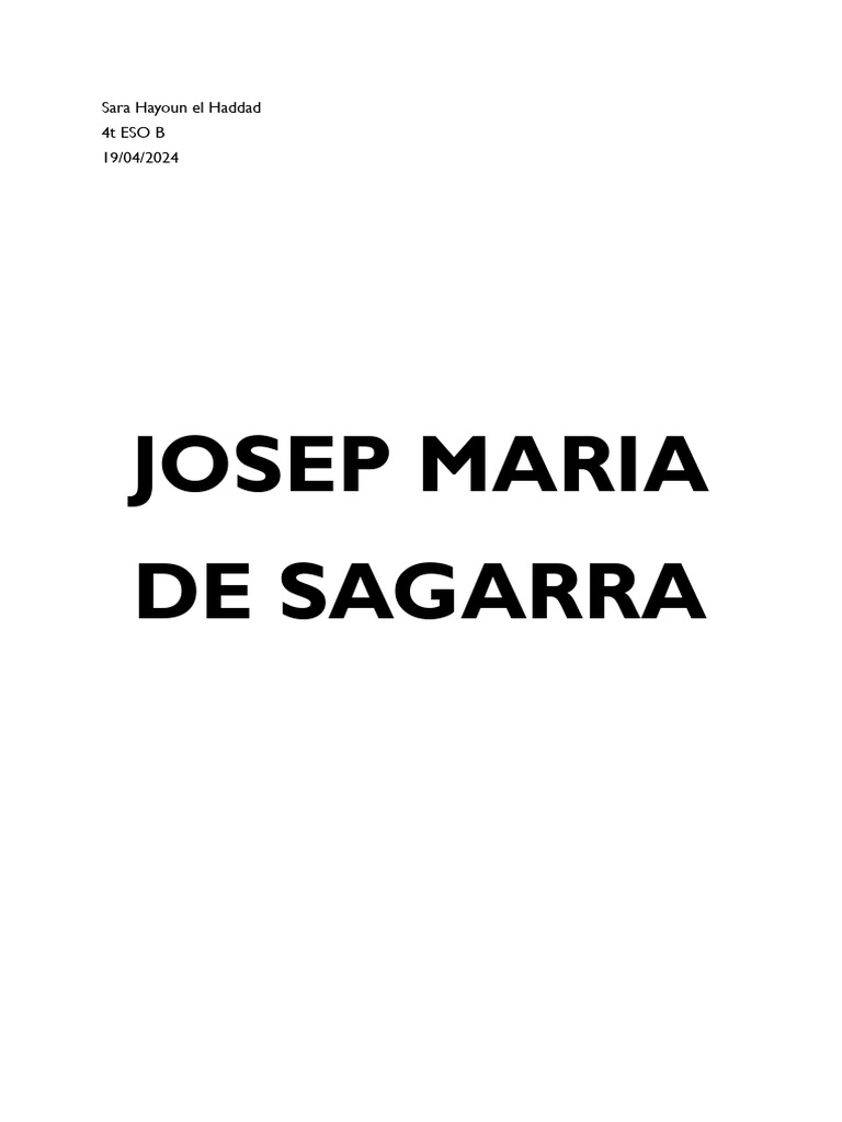 JOSEP MARIA DE SAGARRA | PDF
