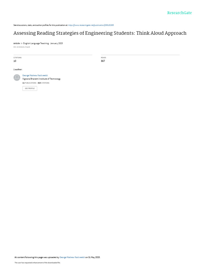 Assessing Reading Strategies | PDF | Reading Comprehension | Semantics