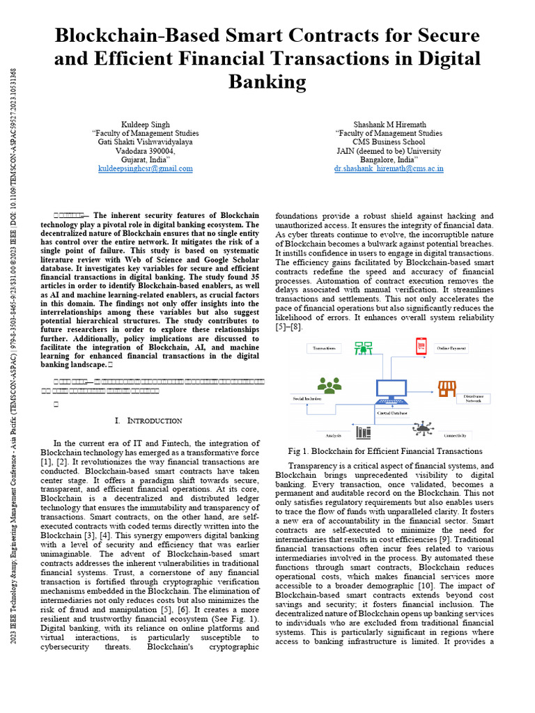 Blockchain-Based Smart Contracts for Secure and Efficient Financial Transactions in Digital ...