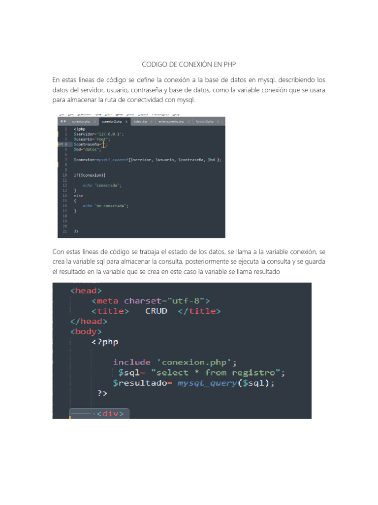 Codigo Crud Completo Con 4 Archvivos | PDF | Mi sql | Bases de datos