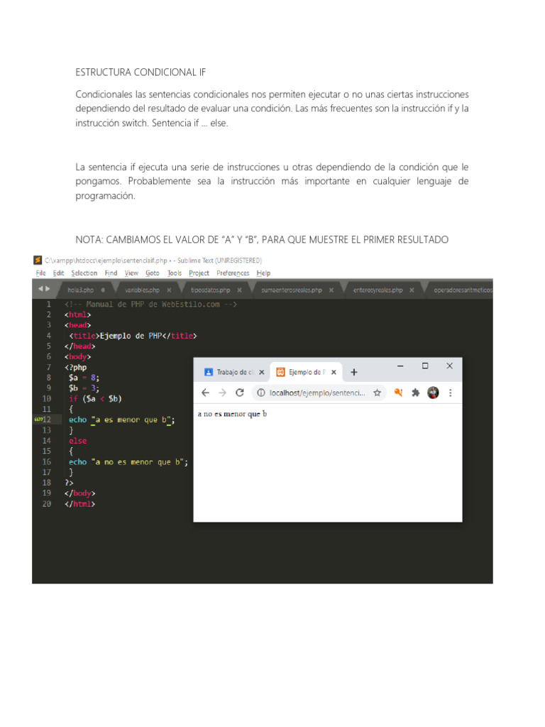 Estructura Condicional If PDF | PDF