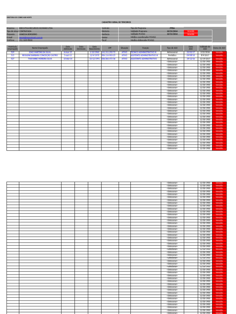 Anexo 05 - Cadastro Geral de Terceiros | PDF