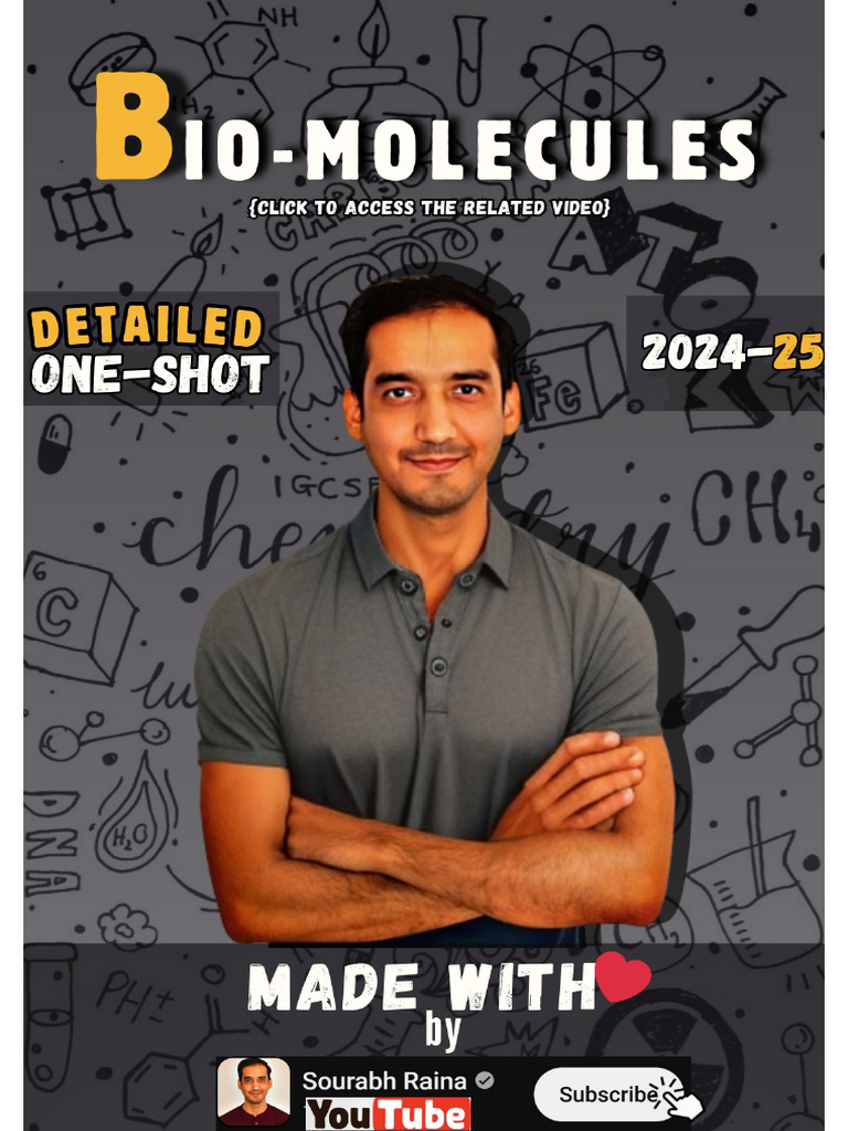 Biomolecules Detailed Oneshot Notes by Sourabh Raina | PDF