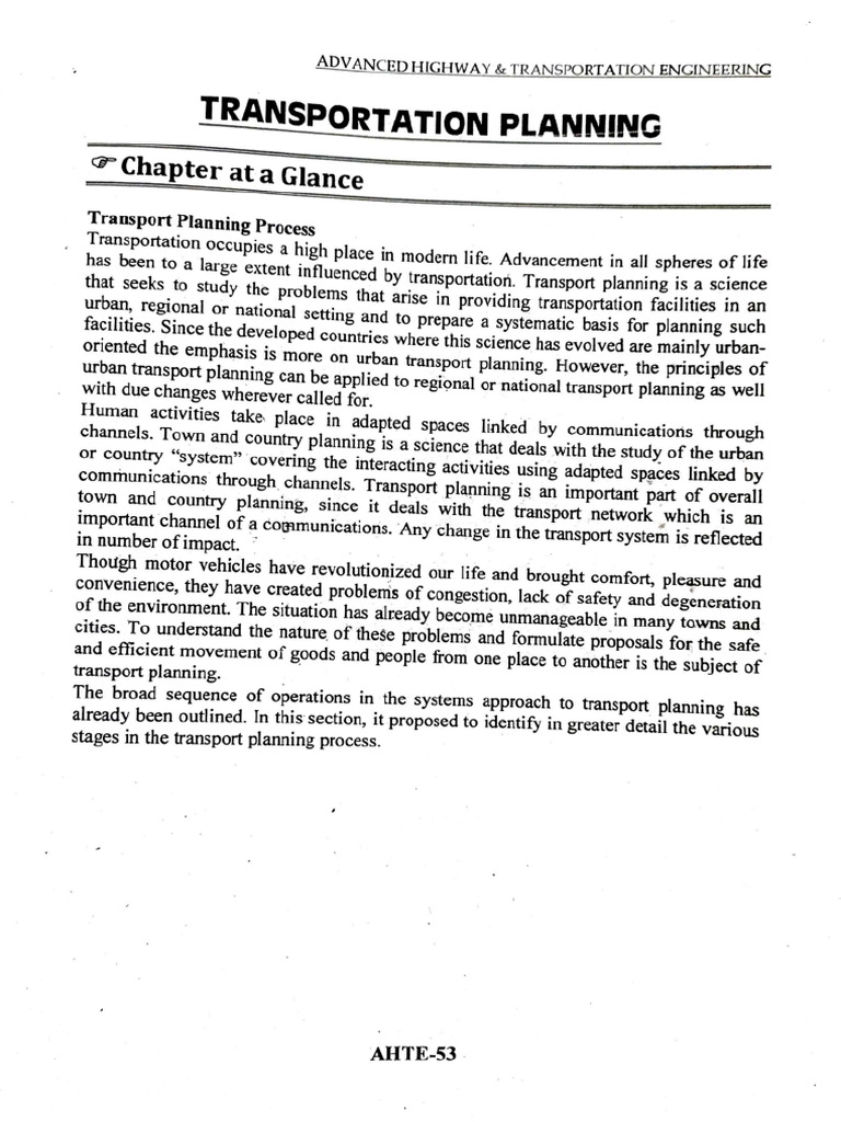 Transportation System Planning | PDF