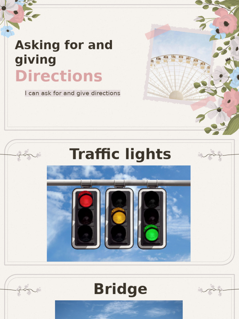 Giving Directions: Key Vocabulary and Exercises | PDF | Intersection ...