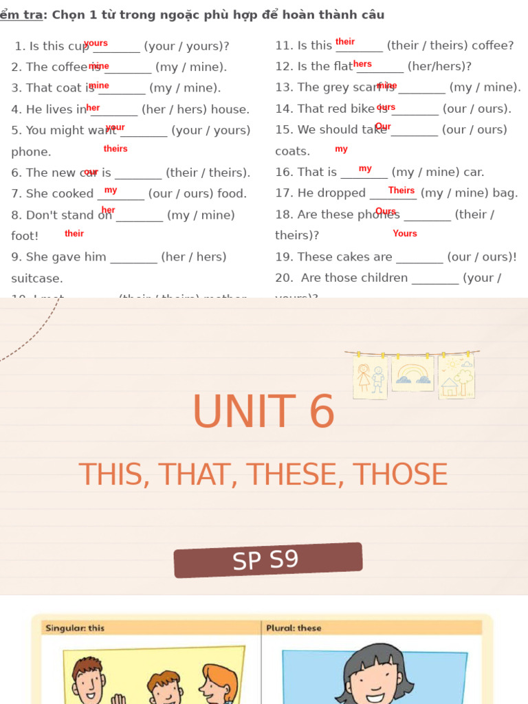 0812023-SP S7 - Oxford Grammar 2 - Unit 6 - This That These Those - Revision 4-6 - Nhu Thao | PDF