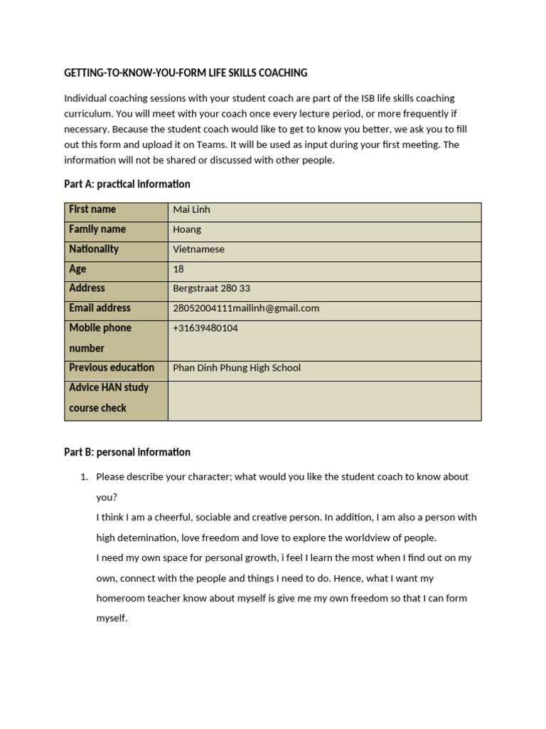 Getting-to-know-you-form | PDF | Communication | Cognition