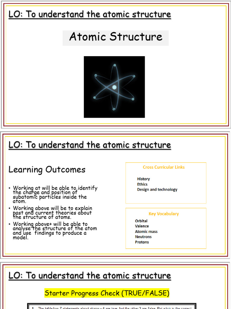 Atomic Structure | PDF | Atoms | Proton