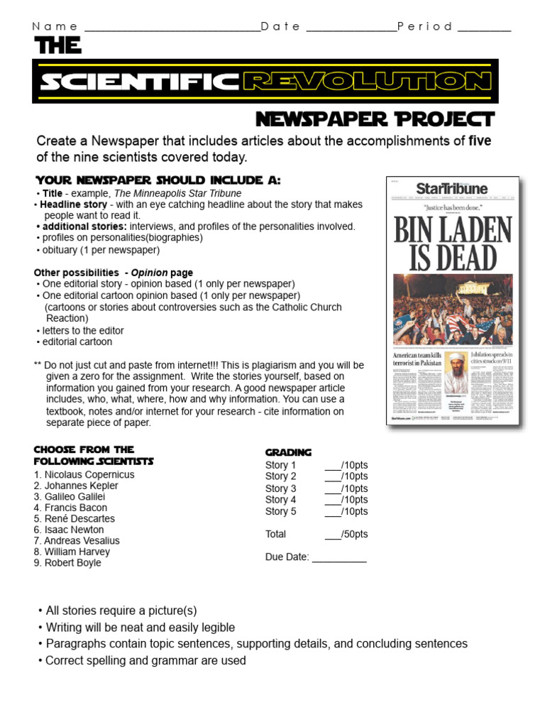 02B ScientRev Newspaper Project | PDF | Newspapers | Science
