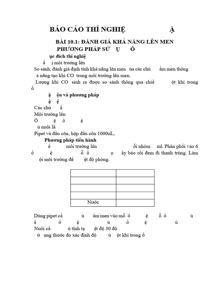 Báo cáo TN VSV Bài 10 | PDF
