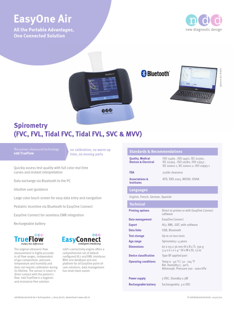 EasyOne Air Spirometer Overview | PDF | Computing