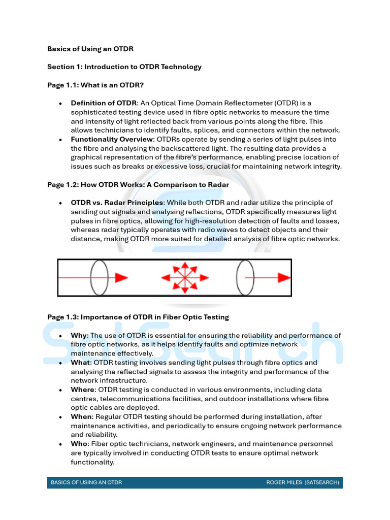 Basics of Using an OTDR | PDF | Optical Fiber | Fiber Optic Communication